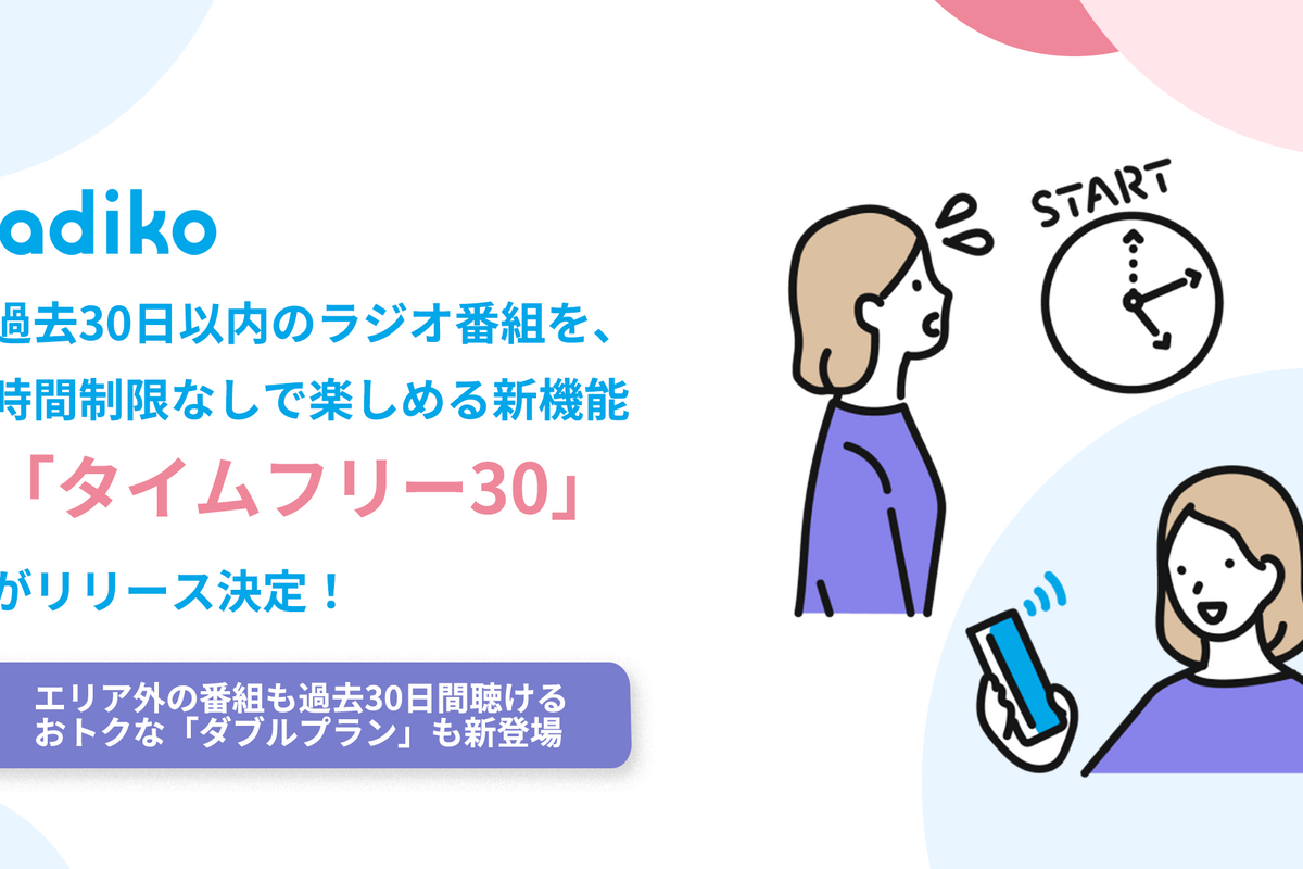 radiko、過去30日の番組を無制限で聴ける「タイムフリー30」を提供へ 24年秋から | アプリオ