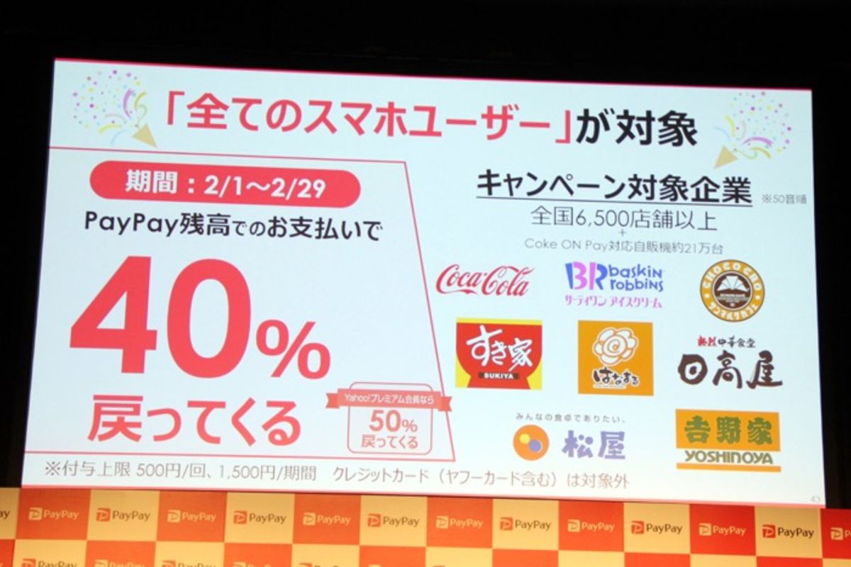 PayPay、大手飲食チェーンで40%還元キャンペーンを実施 全ユーザーを対象に2月から | アプリオ