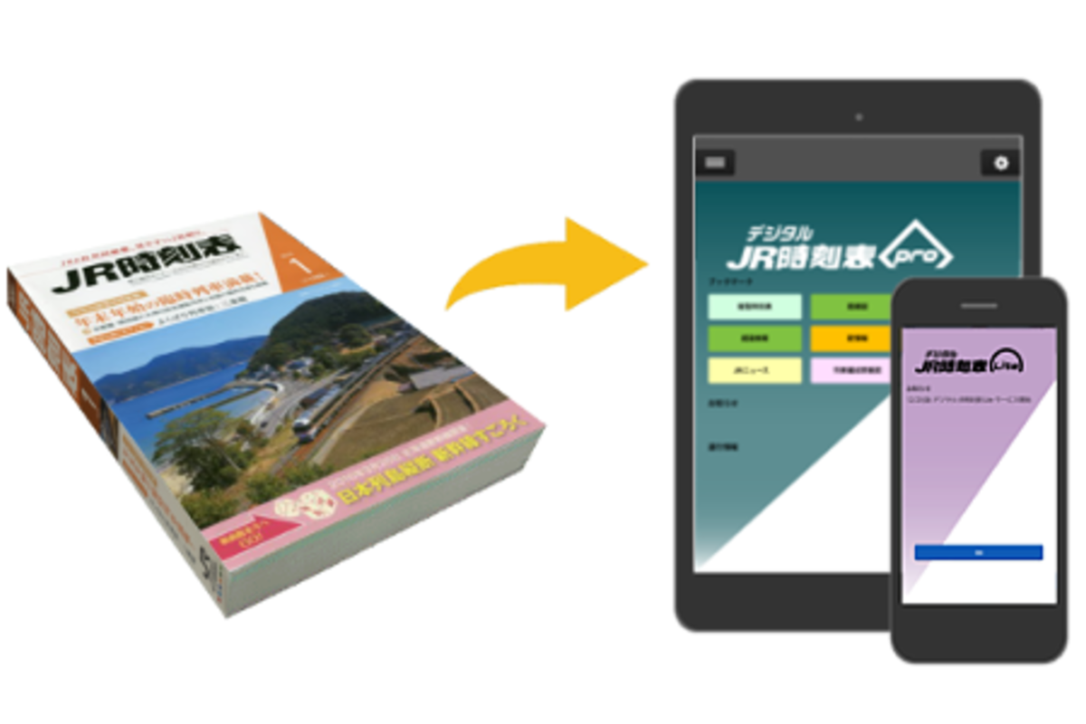 ついにスマホ用「デジタルJR時刻表」アプリが登場、月刊誌の表示スタイルそのまま再現 | アプリオ
