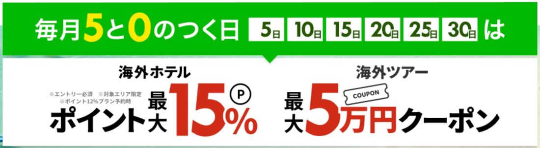 楽天トラベル「5と0のつく日」攻略法──エントリー、お得な予約方法、ポイントの貯め方など アプリオ